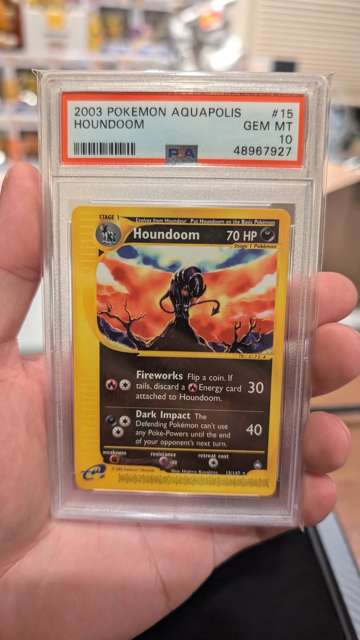 Houndoom Aquapolis 15/147 PSA 10 — ThePokeNest